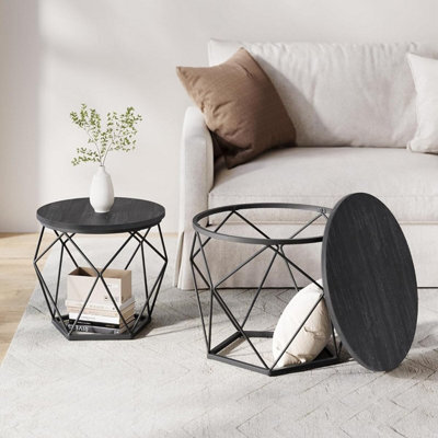 Songmics Vasagle Round Coffee Tables, Set Of 2 Side Tables, Modern ...