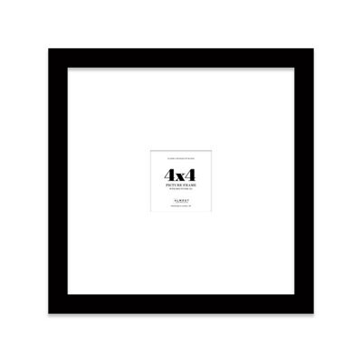 "4X4"" Black Picture Frame - 4X4"" Square Frame With 1X1"" Mount For ...
