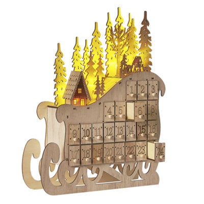 Beliani Christmas Decoration Led Impala Advent Calendar 40 Cm Light ...