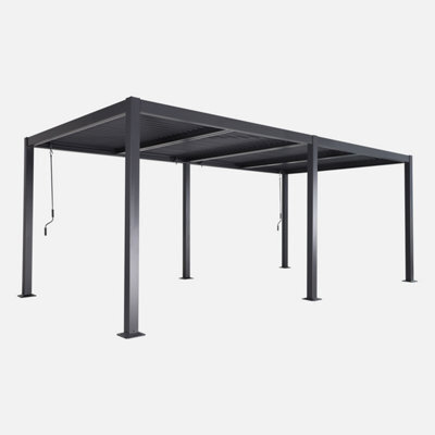 Sweeek - Louvered Pergola Aluminium And Steel 6 X 3M Anthracite ...
