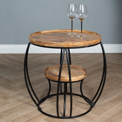 Elm Home And Garden Round Side End Lamp Table Light Oak Finish Solid ...