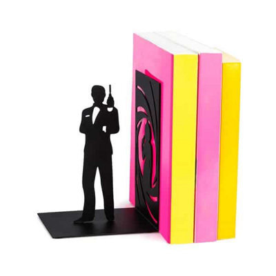 Balvi Secret Agent Famous Spy Pose Silhouette Black Metal Bookend by B ...