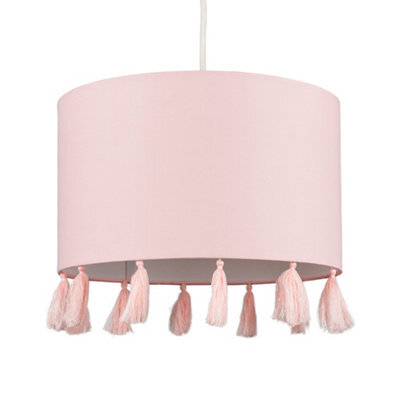 Valuelights Vivian Modern Pink Drum Tassel Living Room Bedroom Hallway ...