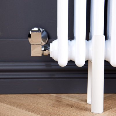 Flode Corner Square Manual Radiator Valve Pack 15mm X 1/2 Inch Chrome ...