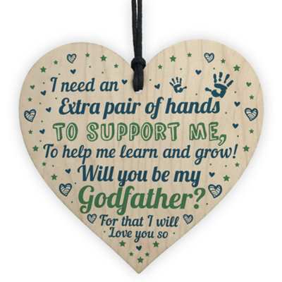 Red Ocean Will You Be My Godfather Wooden Heart Godparent Asking ...
