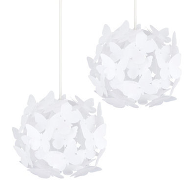 Valuelights Pair Of Modern White Butterfly Girl's Ceiling Bedroom Lamp ...