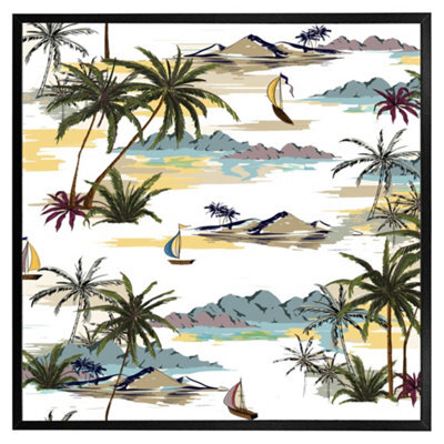 "Andrew Lee Palm Trees (Picutre Frame) / 12X12"" / White" by B&Q ...
