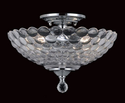 Luminosa Lighting Luminosa Dallas Chrome Bowl Semi Flush Ceiling Light ...