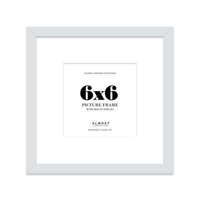 "6X6"" Light Grey Picture Frame - 6X6"" Square Frame With 4X4"" Mount ...