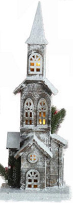 Netagon Indoor Neutral Christmas Home Decoration Snow Topped Wooden Log ...
