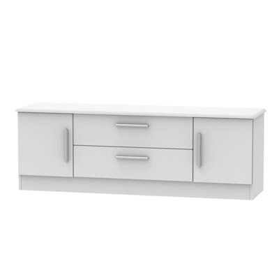 Harrow 2 Door 2 Drawer Superwide Tv Unit In Grey Matt (Ready Assembled ...