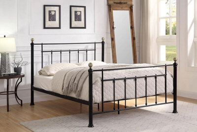 Harpenden Black Metal Small Double Bed Frame 4Ft by B&Q | ufurnish.com