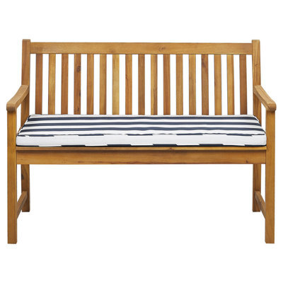 Beliani Garden Bench With Cushion Vivara 120 Cm Certified Acacia Wood ...