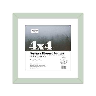 "4X4"" Mint Green Picture Frame - 4X4"" Square Frame With 3X3"" Mount ...