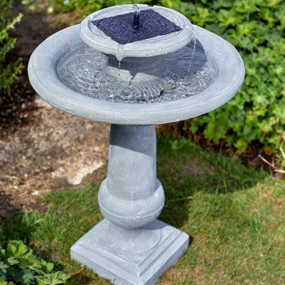 Resin 2 Tier Cascade Solar Powered Garden Water Feature Chatsworth ...