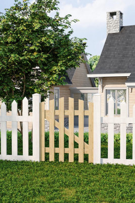 Garden Sanctuary Outdoor Wooden Garden Gate With Arched Top, Spruce ...