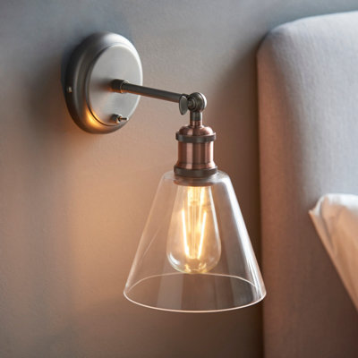 Anson Lighting Haven Aged Pewter And Aged Copper Industrial 1 Light ...