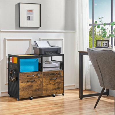 Yaheetech Rolling Office Filing Cabinet With Large Storage by B&Q ...