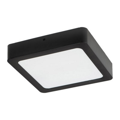 Valuelights Lacey Black Square Ip44 Bathroom Flush Or Recessed ...