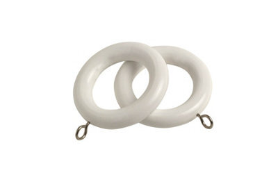 Caecus Blinds Caecus Wooden Poles 28mm Pack Of 12 Rings White by B&Q ...