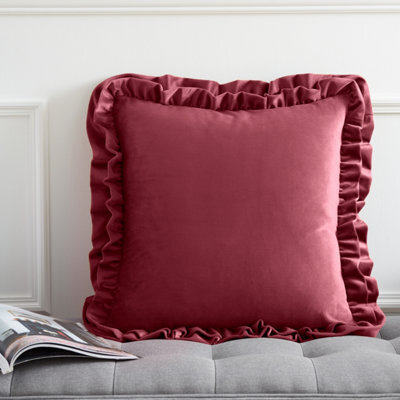 Catherine Lansfield So Soft Velvet Touch Double Frill 43X43 Cm Cushion ...