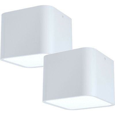 Modern 2 Pack White Aluminium Square Downlights For Walls And Ceilings ...