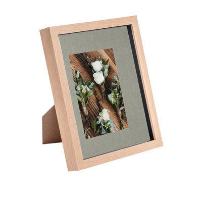 "Nicola Spring 3D Box Photo Frame - 8 X 10"" With 4 X 6"" Mount - Light ...