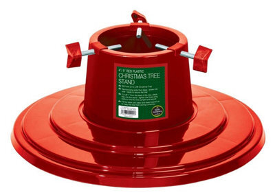 Garland 4 Inch / 5 Inch Plastic Christmas Tree Stand - Red by B&Q ...