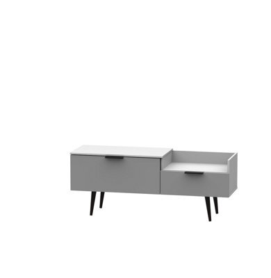 Fuji Tv Console Unit In Grey Matt & White (Ready Assembled) by B&Q ...