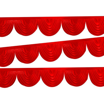 Neel Blue 3 Metres Swag Curtain Ice Silk Detachable Backdrop Swag, Red ...