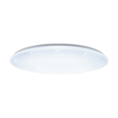 Stylish Flush Ceiling Light With White Shade And Crystal Effect - Led ...