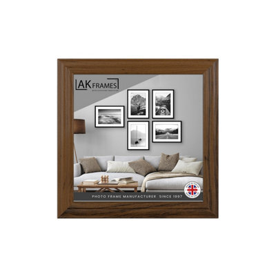 "AK Frames 7X7"" Classic Walnut Modern Picture Frame - Poster Frame For ...