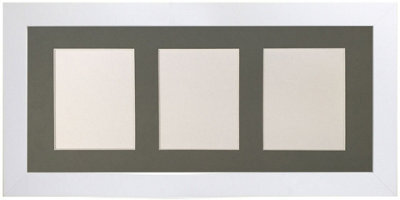 Frames By Post Metro White Frame With Dark Grey Mount For 3 Image Sizes ...