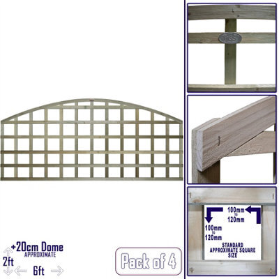 Premier Garden Supplies 4X Width: 6Ft X Height: 2Ft Arch Top Square ...