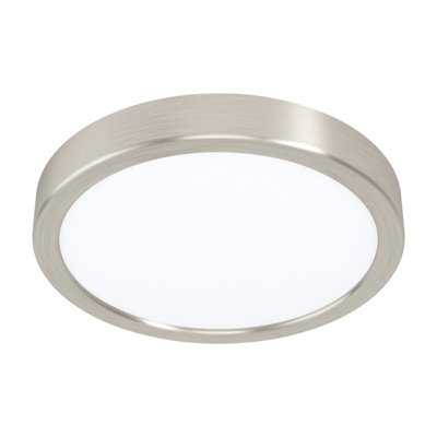 Satin Nickel 210mm Round Led Wall And Ceiling Light - 16.5W 3000K by B ...