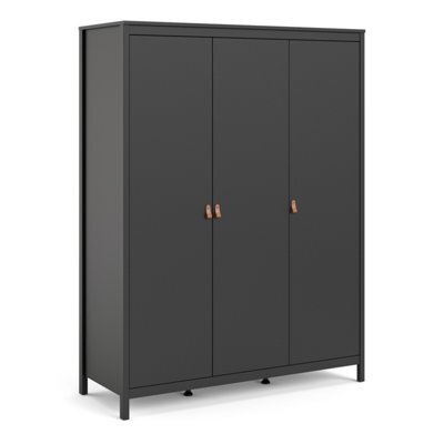 Furniture To Go Barcelona Wardrobe With 3 Doors In Matt Black by B&Q ...