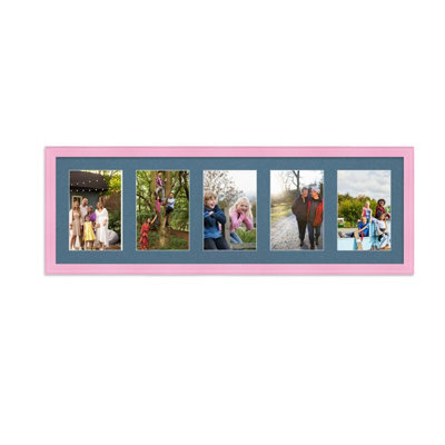 AK Frames 26X8 Pastel Pink Classic Multi Photo Frame With Pompadour ...