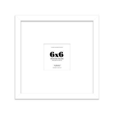 "6X6"" White Picture Frame - 6X6"" Square Frame With 3X3"" Mount For 6X6""/3X3"" Pictures Art ...