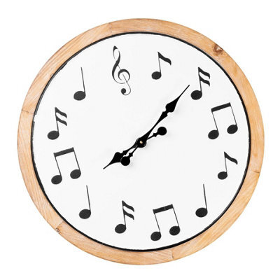 Hometime Metal & Wood Wall Clock Musical Notes by B&Q | ufurnish.com