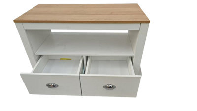 Kosy Koala Tv Stand With Storage Drawers Wooden Top Media Console White ...