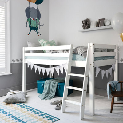 Nöa & Nani Moro Cabin Bed Kids Solid Wood Midsleeper In Classic White by B&Q | ufurnish.com