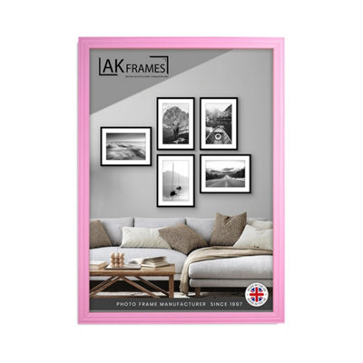 "AK Frames 17X11"" Classic Pastel Pink Modern Picture Frame - Poster Frame For Photos, Prints ...