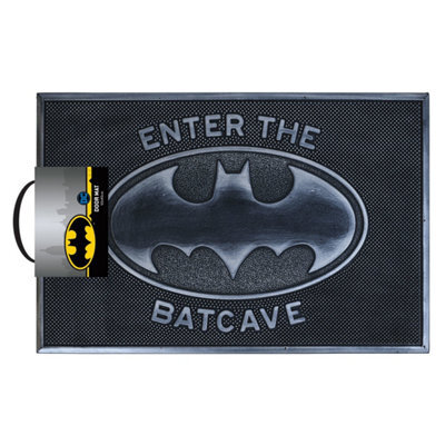 DC comics Batman Welcome To The Batcave Rubber Door Mat Black (One Size ...