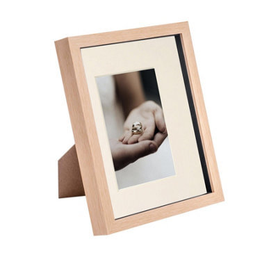 "Nicola Spring 3D Box Photo Frame - 8 X 10"" With 4 X 6"" Mount - Light ...
