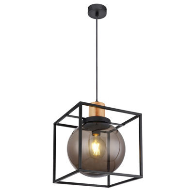 Luminosa Lighting Luminosa Hilko Wire Frame Pendant Ceiling Light Matt ...