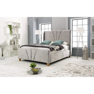 Artrek Marble Bed Frame With Winged Headboard - Silver by B&Q ...