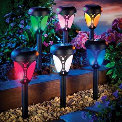 Gainsborough Garden Solar Lights In Butterfly Design, Colour Changing ...