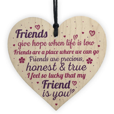 Red Ocean Friendship Sign Handmade Wooden Hanging Heart Chic Sign Best ...