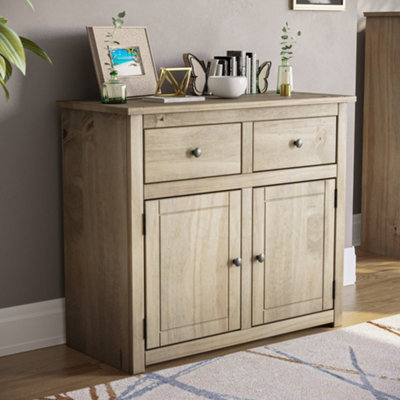 Lassic Vida Designs Panama 2 Door 2 Drawer Sideboard Solid Pine Storage Cabinet by B&Q ...