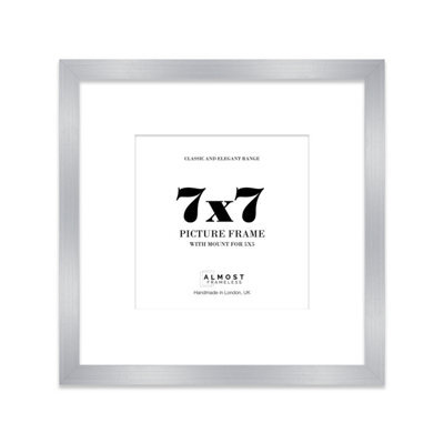 "7X7"" Silver Picture Frame - 7X7"" Square Frame With 5X5"" Mount For ...